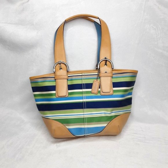 Coach | Bags | Coach Vintage Hampton Striped Mini Tote No M2j956 | Poshmark